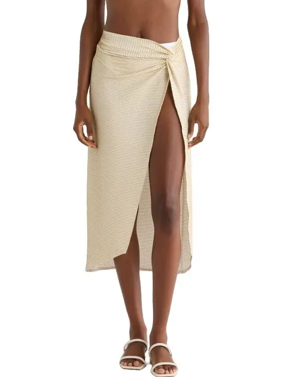 Ramy Brook Xana Scallop Metallic Cover-up Skirt - Gold Scallop