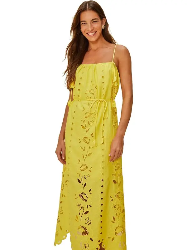 Farm Rio Richelieu Sleeveless Lenzing™ Ecovero™ Euroflax™ Maxi Dress - Yellow