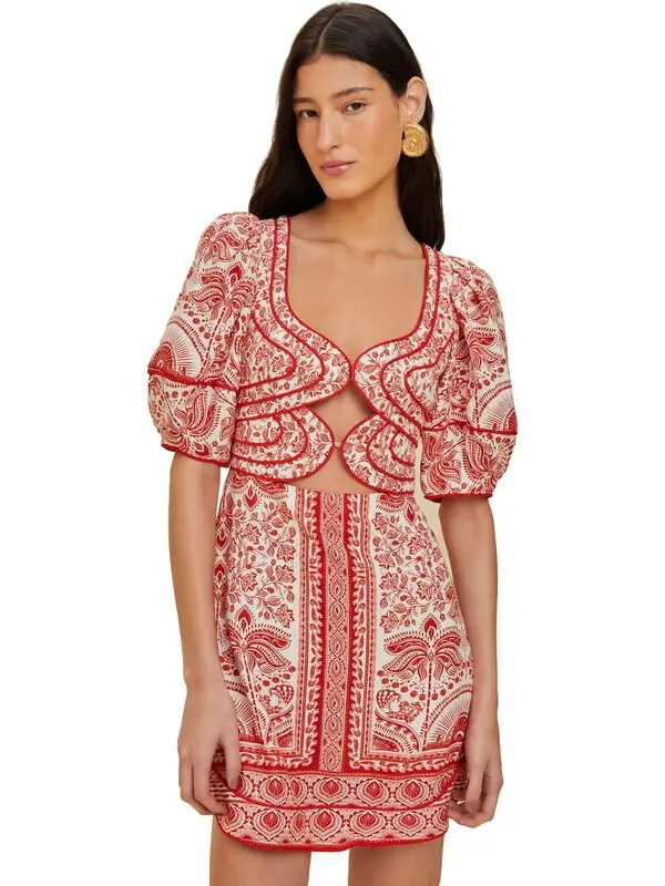 Farm Rio Red River Ride Mini Dress - River Ride Red