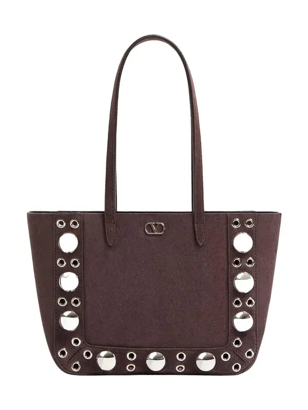 Valentino Garavani Nellcôte Mini Suede Tote - Brown