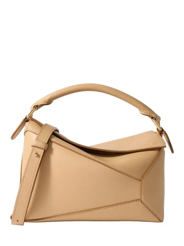 Loewe Puzzle Edge Small Leather Shoulder Bag - Neutrals