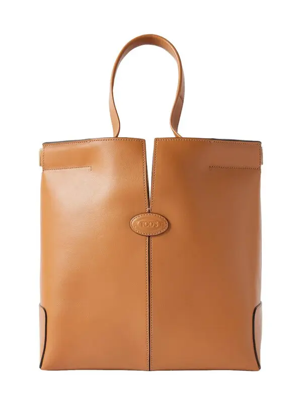 TOD'S Dbm Paneled Leather Tote - Brown