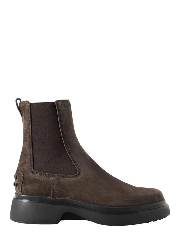 TOD'S Gomma Suede Chelsea Boots - Brown
