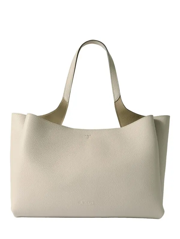 TOD'S Two-tone Leather Tote - Neutrals