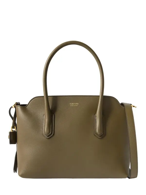 TOM FORD Medium Leather Tote - Green