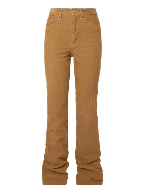Saint Laurent Cotton-corduroy Slim-leg Pants - Brown