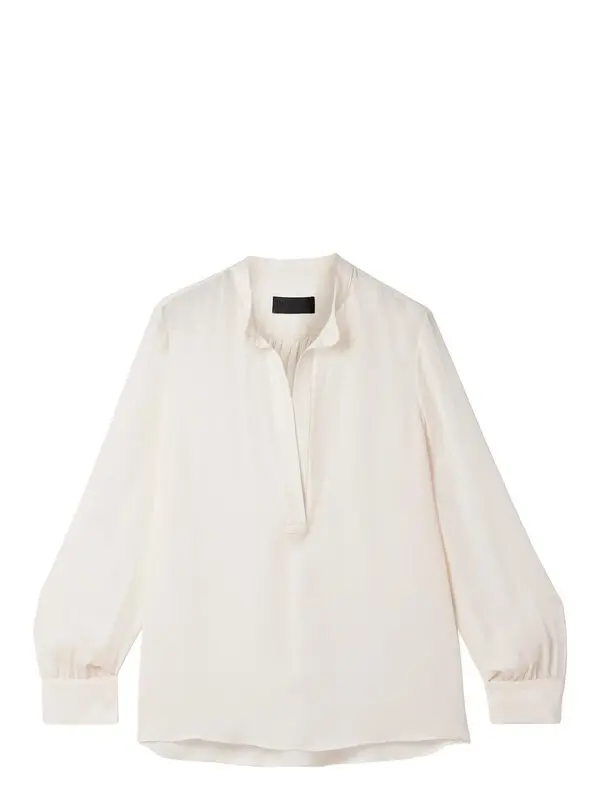 NILI LOTAN Montaine Silk-georgette Blouse - Ivory