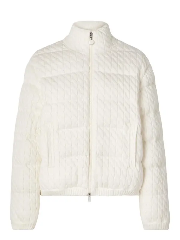 Moncler Quilted Cable-knit Down Jacket - Ivory