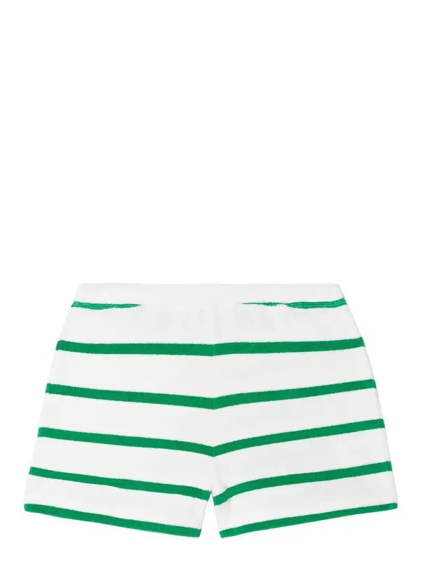 LA LIGNE Striped Cotton-blend Terry Shorts - Green
