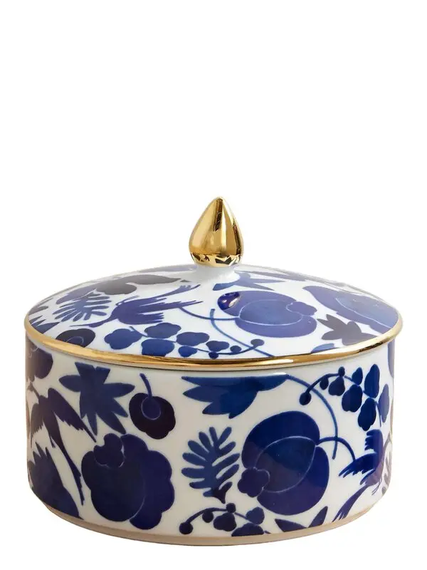 La DoubleJ Goodie Gold-plated Porcelain Jar - Blue