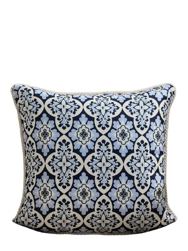 La DoubleJ Printed Woven Cushion - Blue