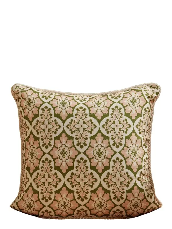 La DoubleJ Printed Woven Cushion - Pink