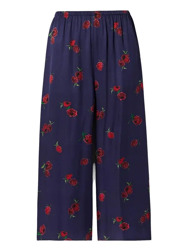 Khaite Printed Twill Wide-leg Pants - Blue