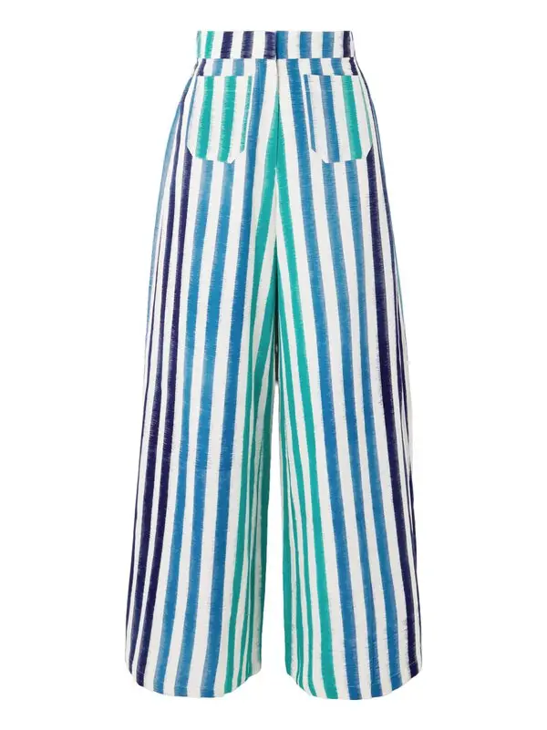 EMPORIO SIRENUSE Adele Striped Wide-leg Pants - Blue