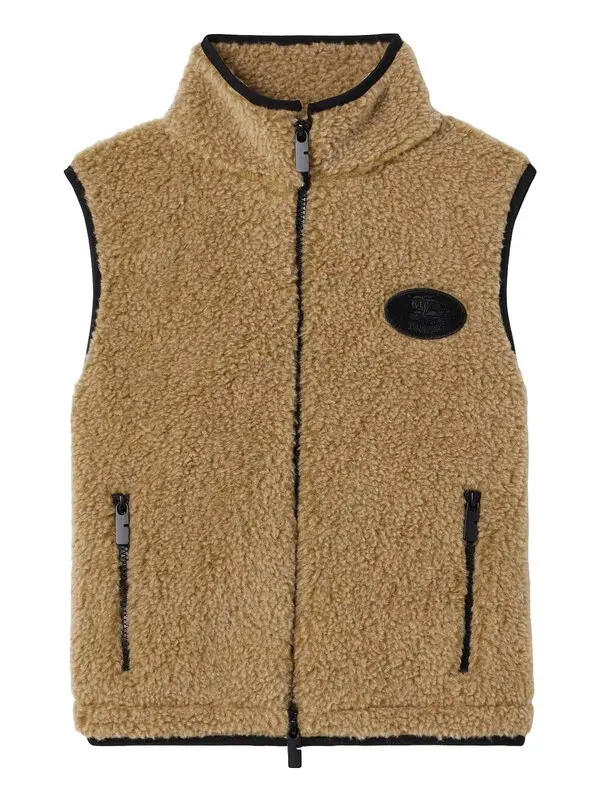 Burberry Appliquéd Fleece Vest - Neutrals