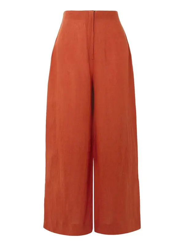ANDRES OTALORA Poesia Wide-leg Linen Pants - Red