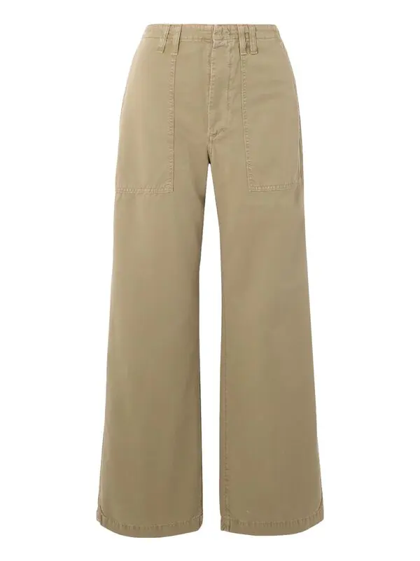 AGOLDE Yuna Wide-leg Cotton-twill Pants - Brown