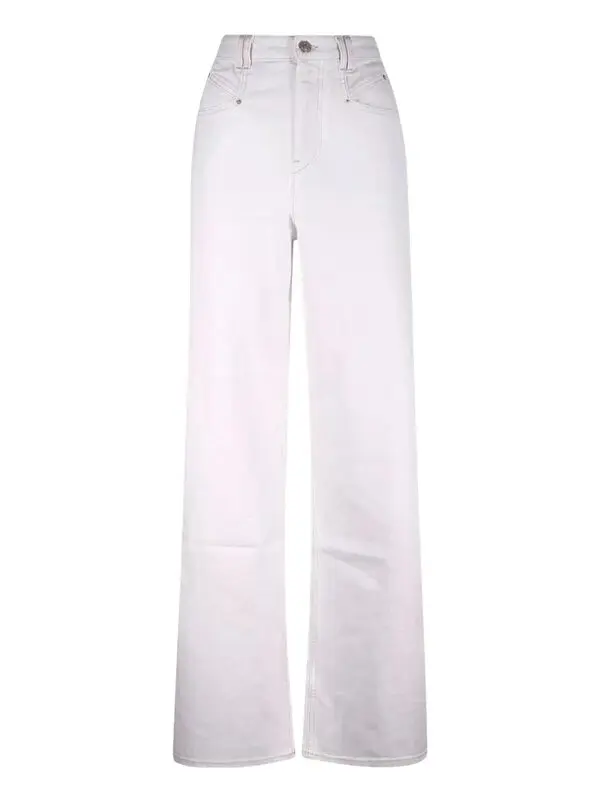 MARANT ETOILE Contrast-stitching High-waist Jeans - White