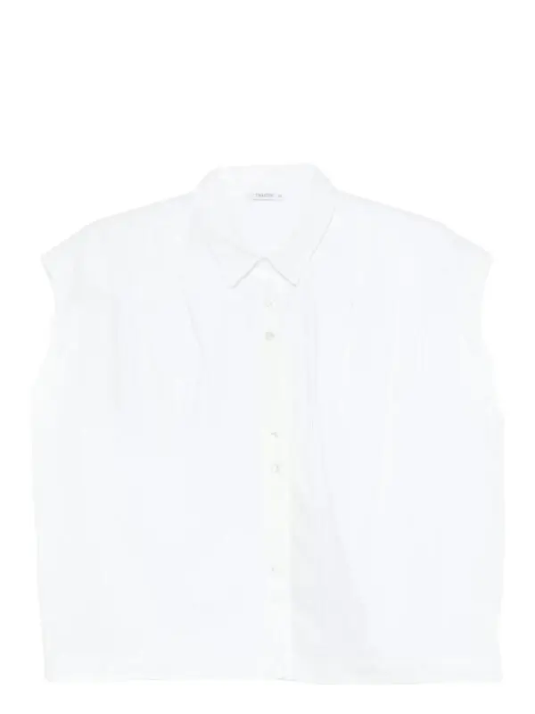 Transit Buttoned Sleeveless Shirt - White