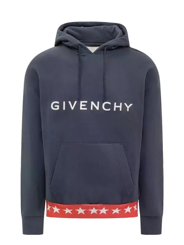 Givenchy Logo-print Star-detailed Hoodie - Blue