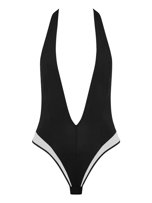 MAISON CLOSE Pure Tentation V-neck Bodysuit - Black