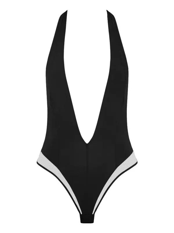 MAISON CLOSE Pure Tentation V-neck Bodysuit - Black