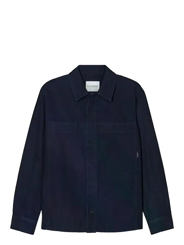 Closed Button-up Denim Shirt - Blue