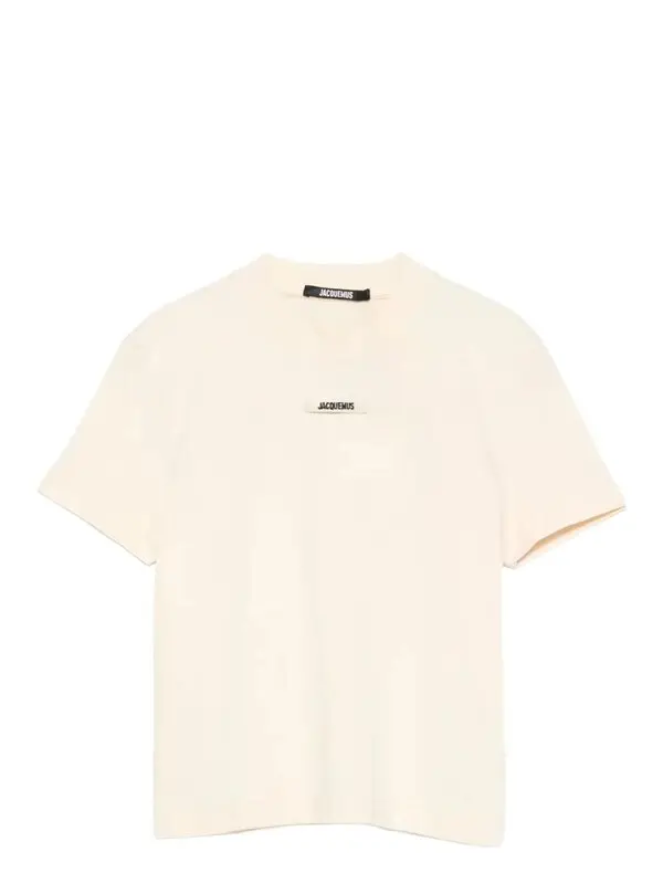 Jacquemus Logo-plaque Cotton T-shirt - Neutrals