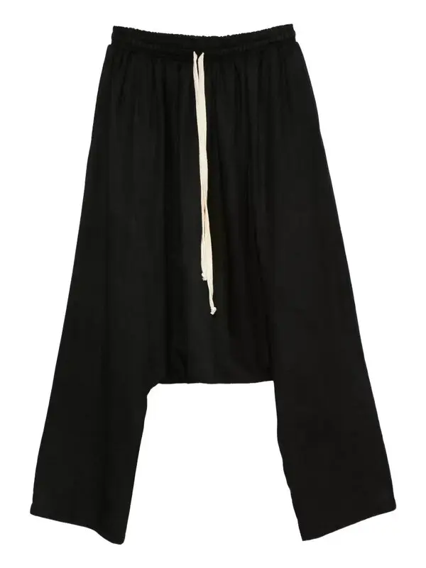 Alchemy Fashions Linen-blend Drop-crotch Trousers - Black