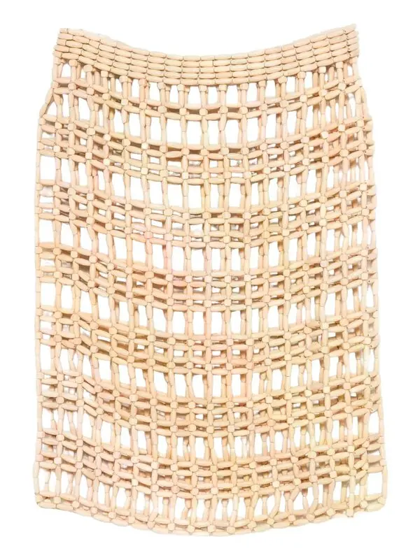 TOTEME Beaded Grid Midi Skirt - Neutrals