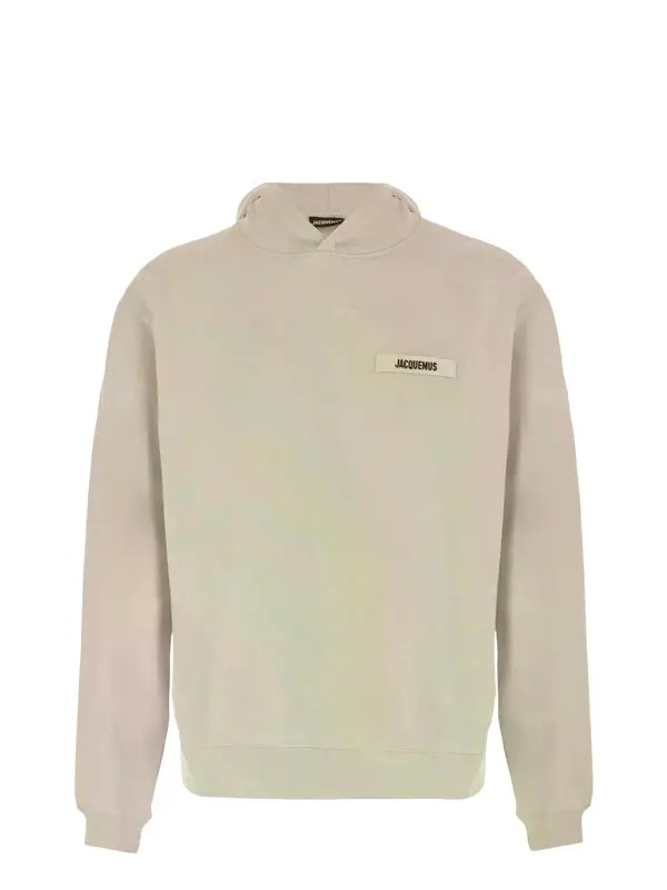 Jacquemus Grosgrain Logo-plaque Hooded Sweatshirt - Neutrals