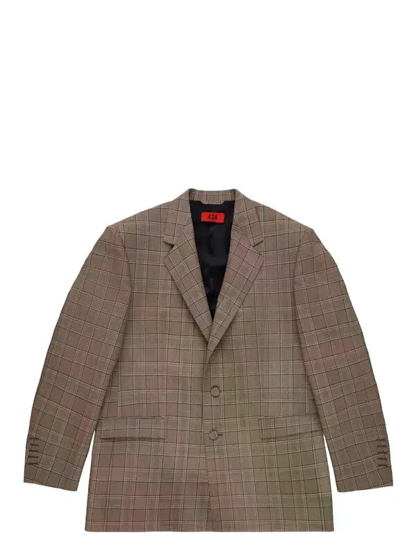 424 Checked Blazer - Brown
