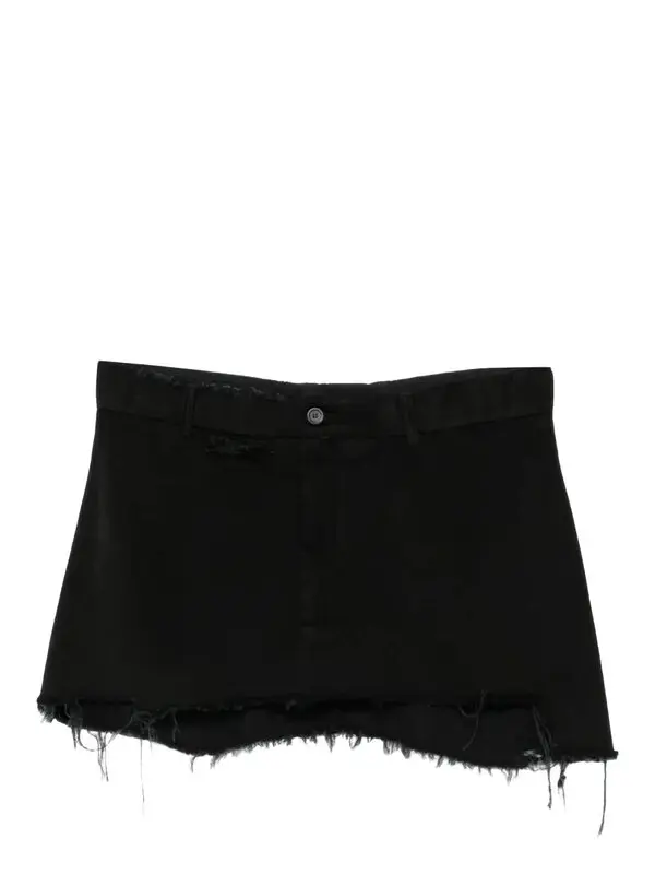 Balenciaga Frayed Hem Mini Skirt - Black