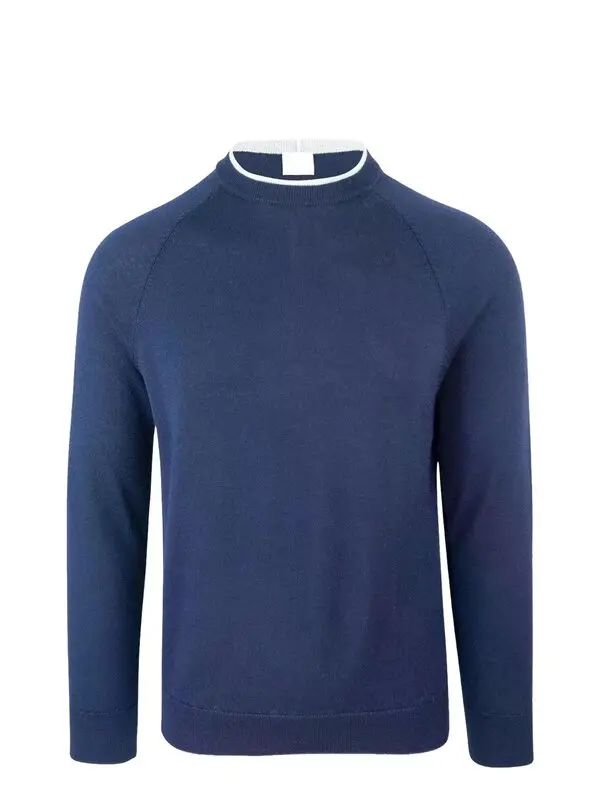Eleventy Raglan-sleeve Wool Sweatshirt - Blue