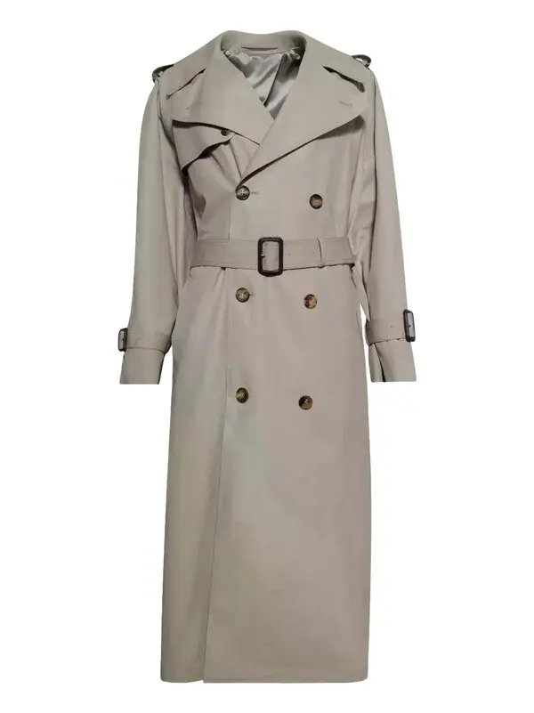 Wardrobe.NYC Double-breasted Belted Trench Coat - Grey