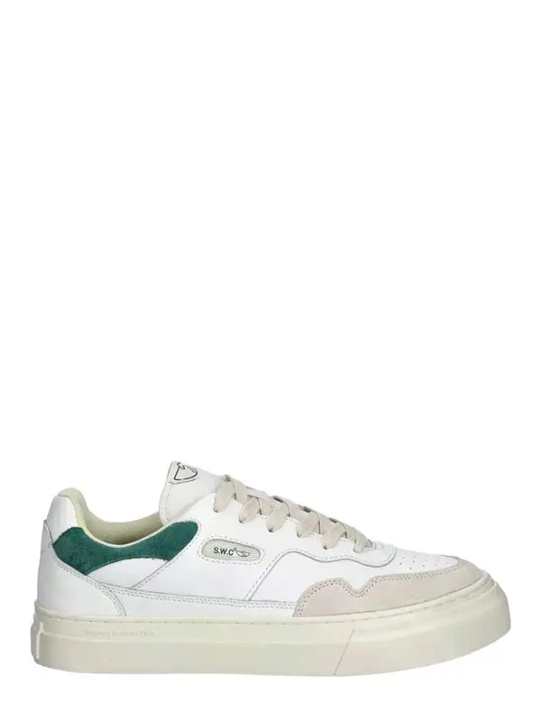S.W.C STEPNEY WORKERS CLUB Pearl Leather Panel Trainers - White