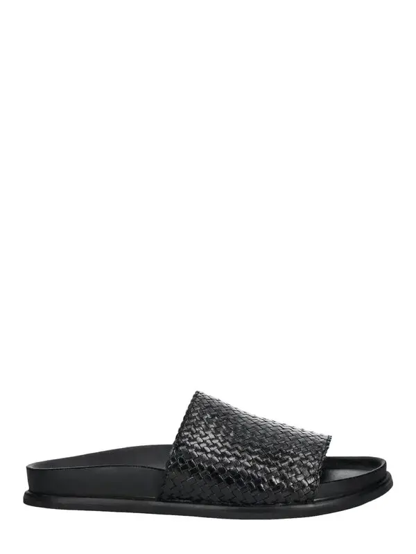 VAGABOND SHOEMAKERS Effie Woven Leather Slides - Black