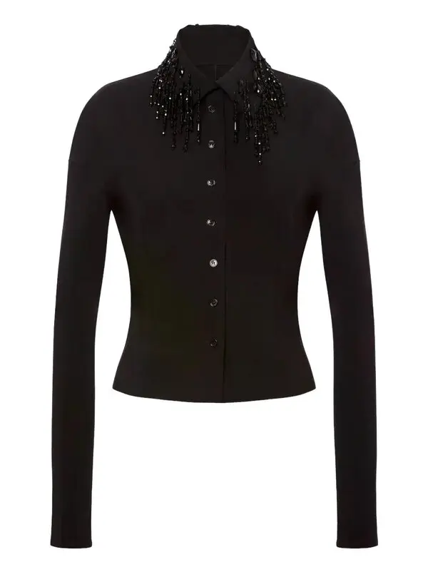 Alberta Ferretti Embellished-collar Shirt - Black