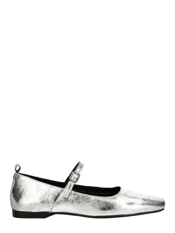 VAGABOND SHOEMAKERS Delia Buckle-strap Square-toe Ballet Flats - Silver