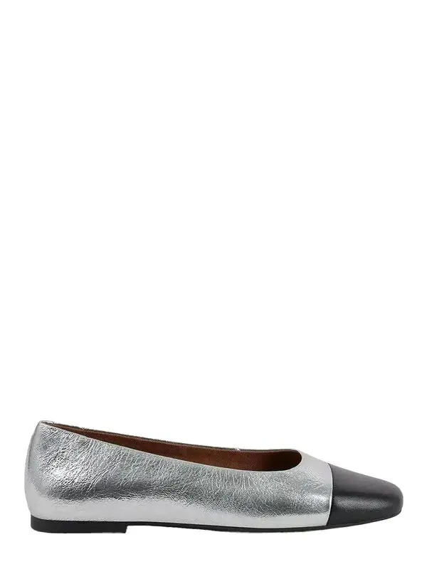 VAGABOND SHOEMAKERS Jolin Metallic Leather Ballet Flats - Silver