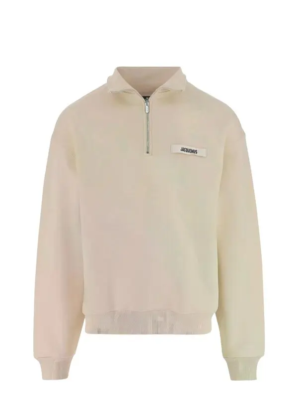 Jacquemus Grosgrain High-collar Logo Sweatshirt - Neutrals