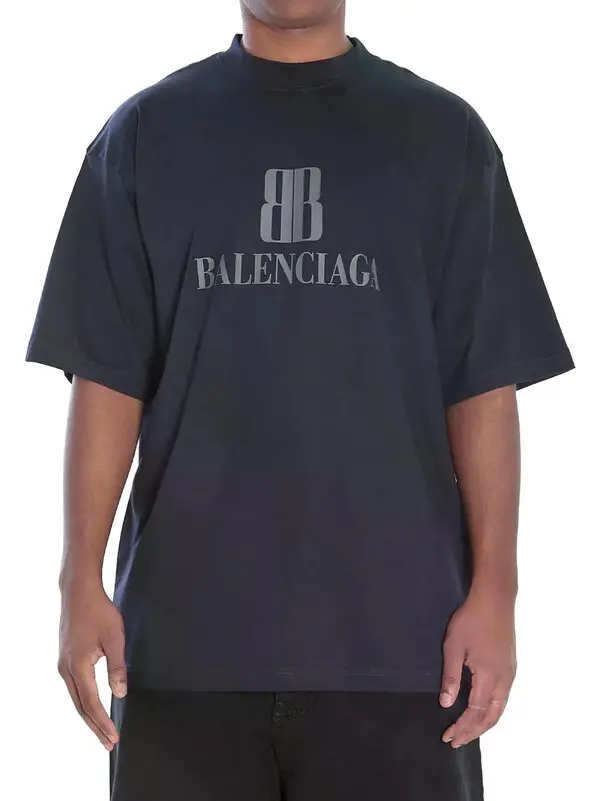 Balenciaga Bb Logo-print Cotton T-shirt - Black