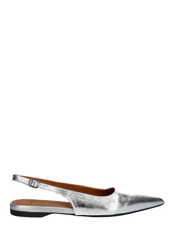 VAGABOND SHOEMAKERS Hermine Pointed-toe Slingback Ballet Flats - Silver