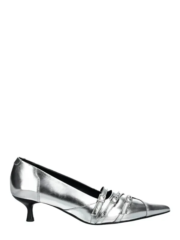 VAGABOND SHOEMAKERS Lykke 50mm Pointed-toe Buckle Pumps - Silver