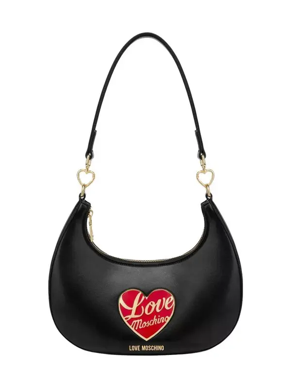 Moschino Heart-plaque Shoulder Bag - Black