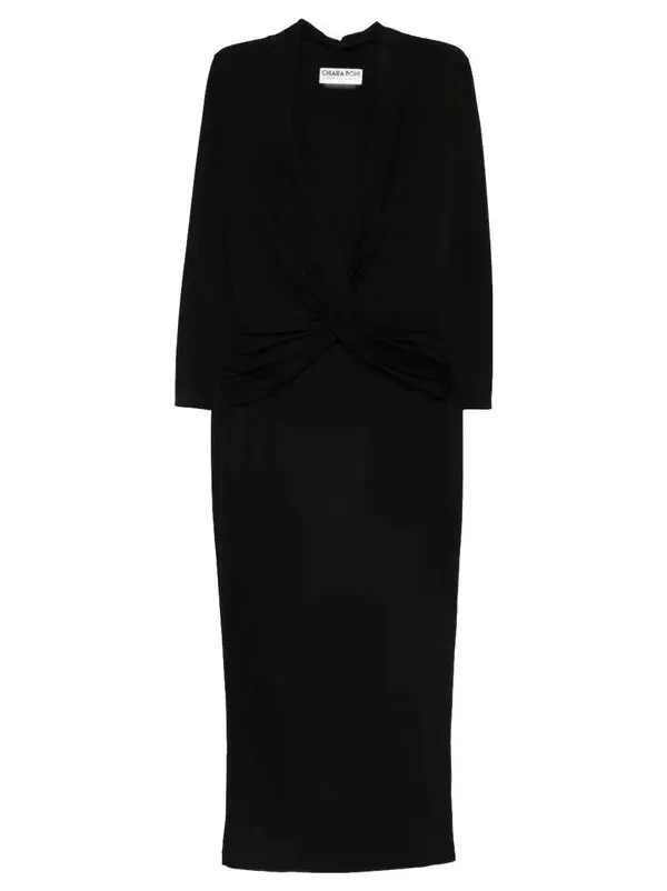 Chiara Boni La Petite Robe Twist-detail Midi Dress - Black