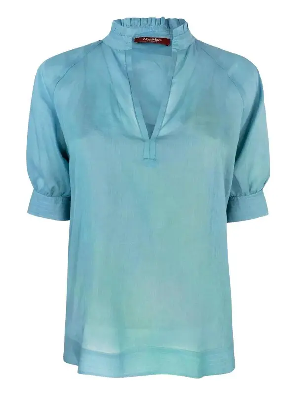 Max Mara Puffed-sleeve Top - Blue