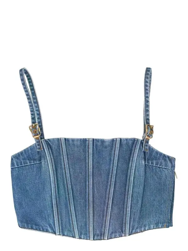 Cult Gaia Lauren Denim Tank Top - Blue
