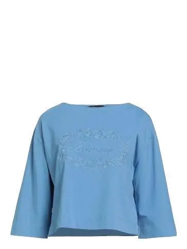 Blumarine T-shirt With Embroidered Logo - Blue
