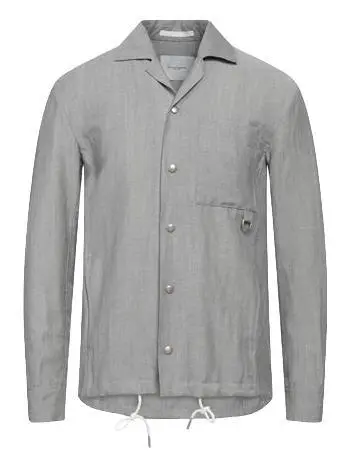 PAOLO PECORA Shirt Size Linen, Polyester, Wool - Grey